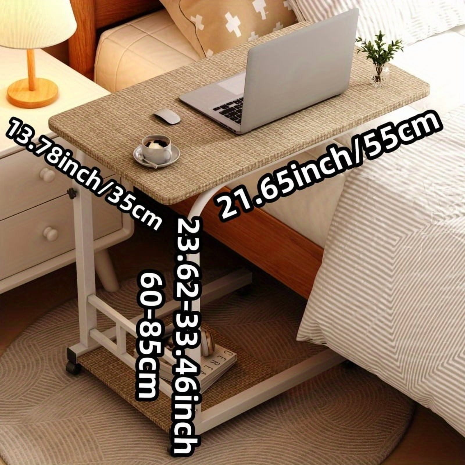 Adjustable Height Mobile Side Table - Portable Home Office Dorm ...
