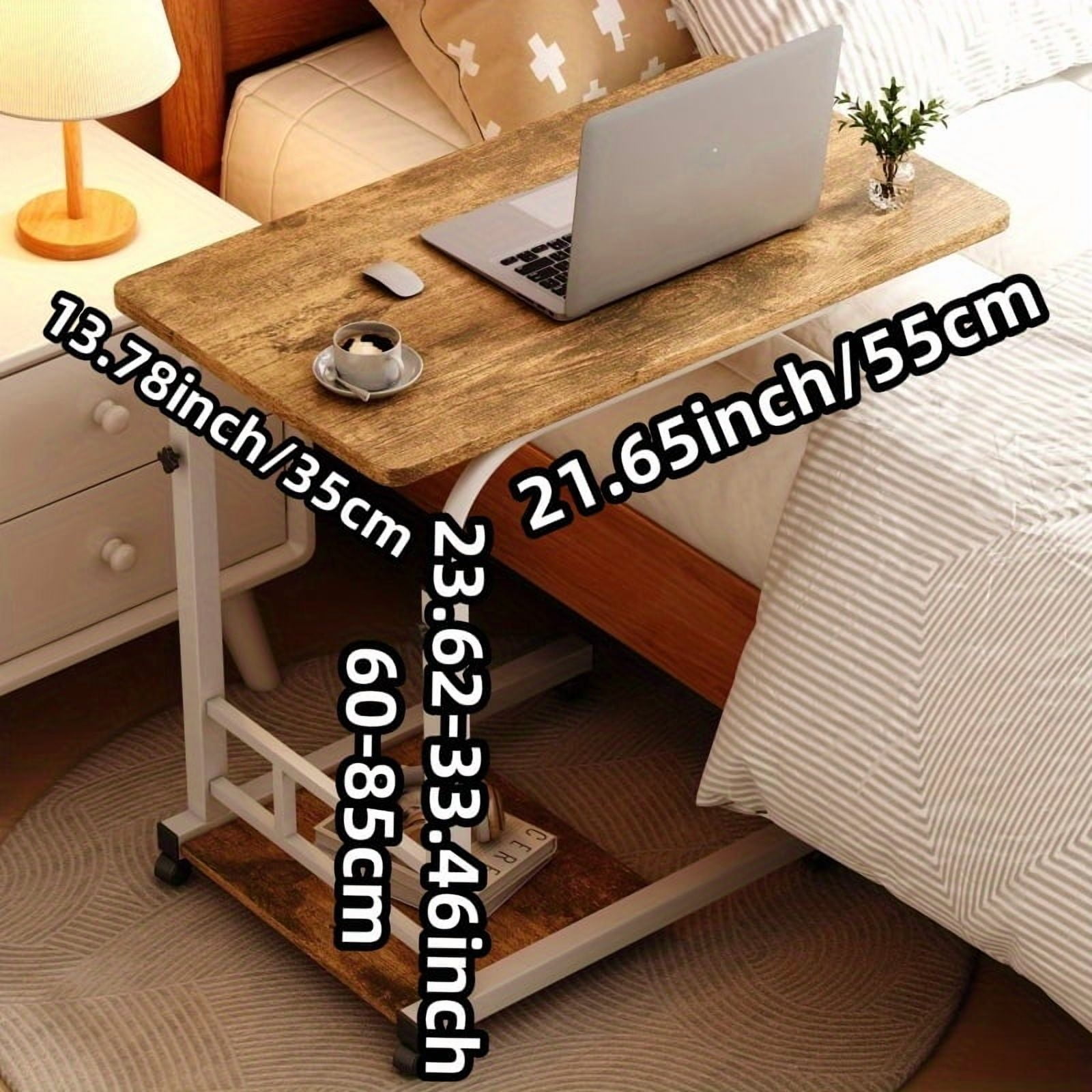 Adjustable Height Mobile Side Table - Portable Home Office Dorm ...