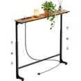 Adjustable Height Narrow Sofa Table with Built-in Power Outlets, 35 ...