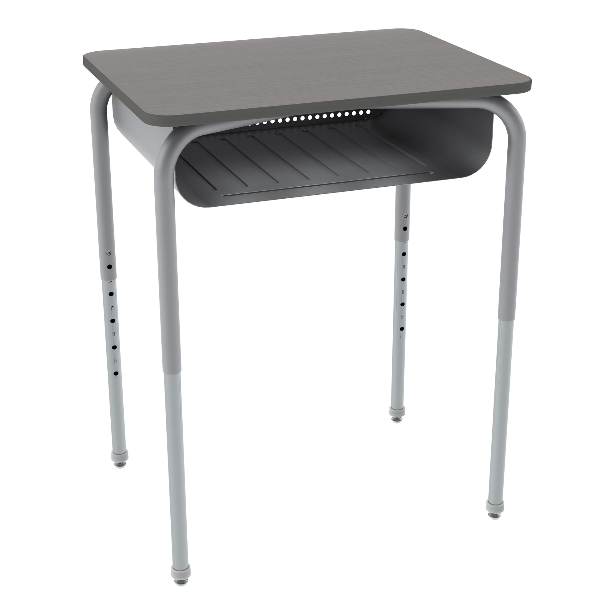 Adjustable Height Open Front Student School Desk with Metal Book Box ...