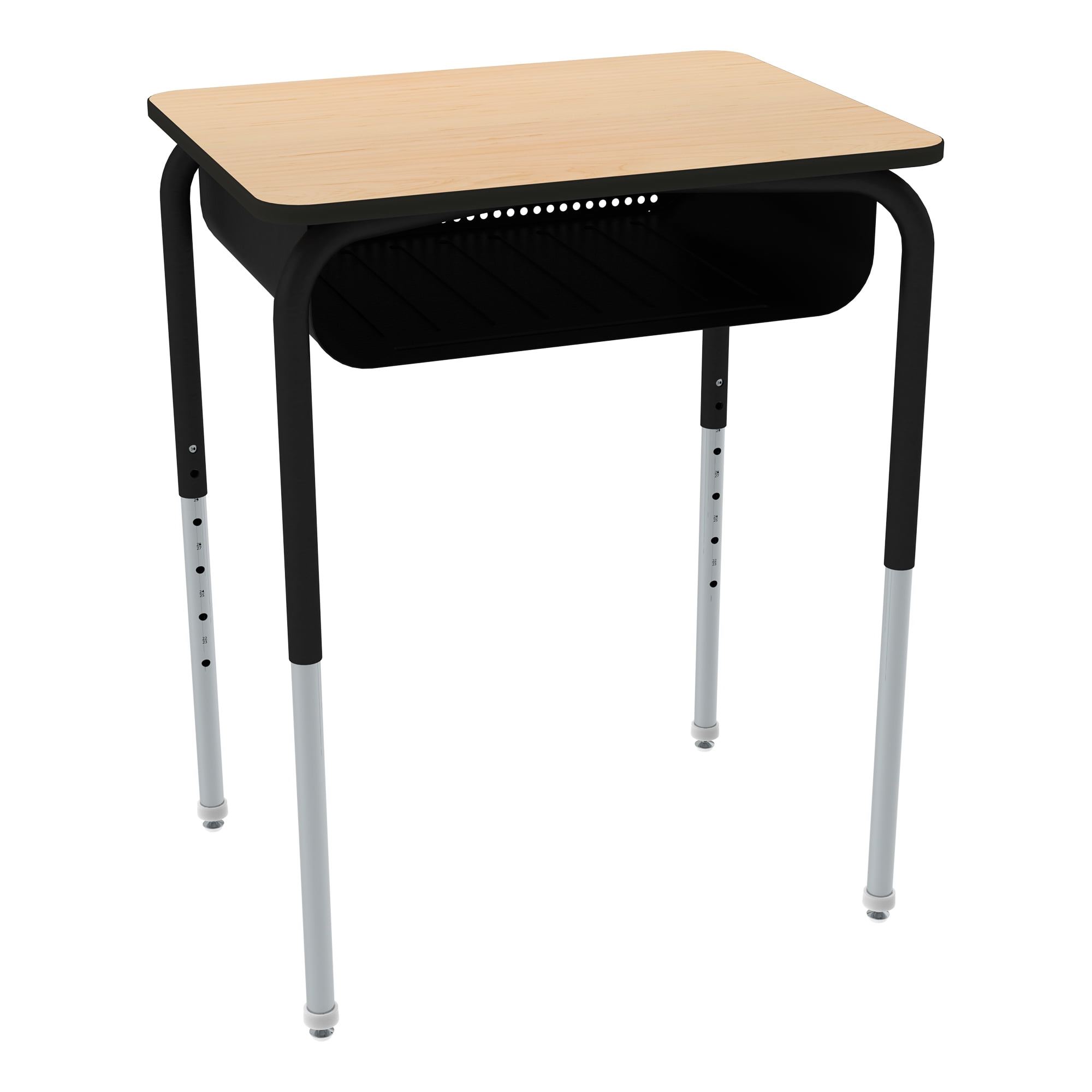 Adjustable Height Open Front Student School Desk with Metal Book Box ...