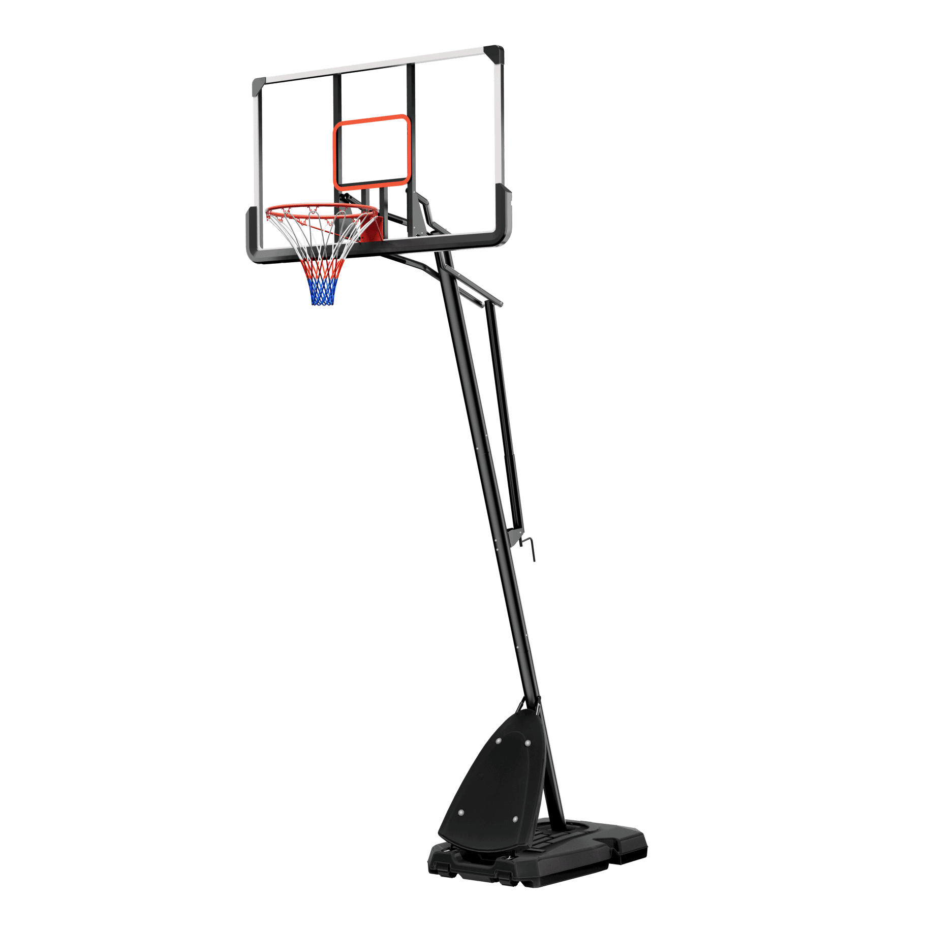 Adjustable Height Outdoor Basketball Hoop with LED Lights and Portable ...