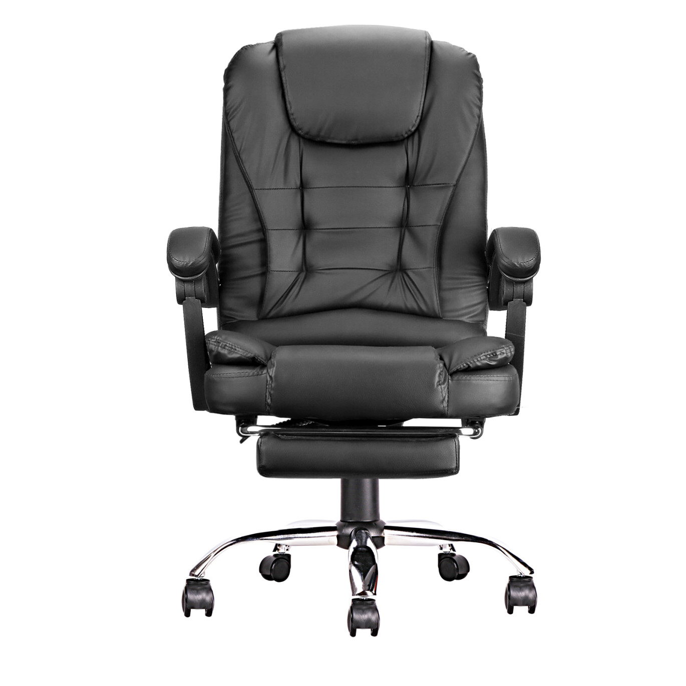 Adjustable Height Reclining Chair, PU Leather Swivel Desk Chairs ...
