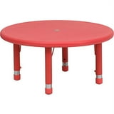 Adjustable Height Round Plastic Activity Table 33, Red - Walmart.com