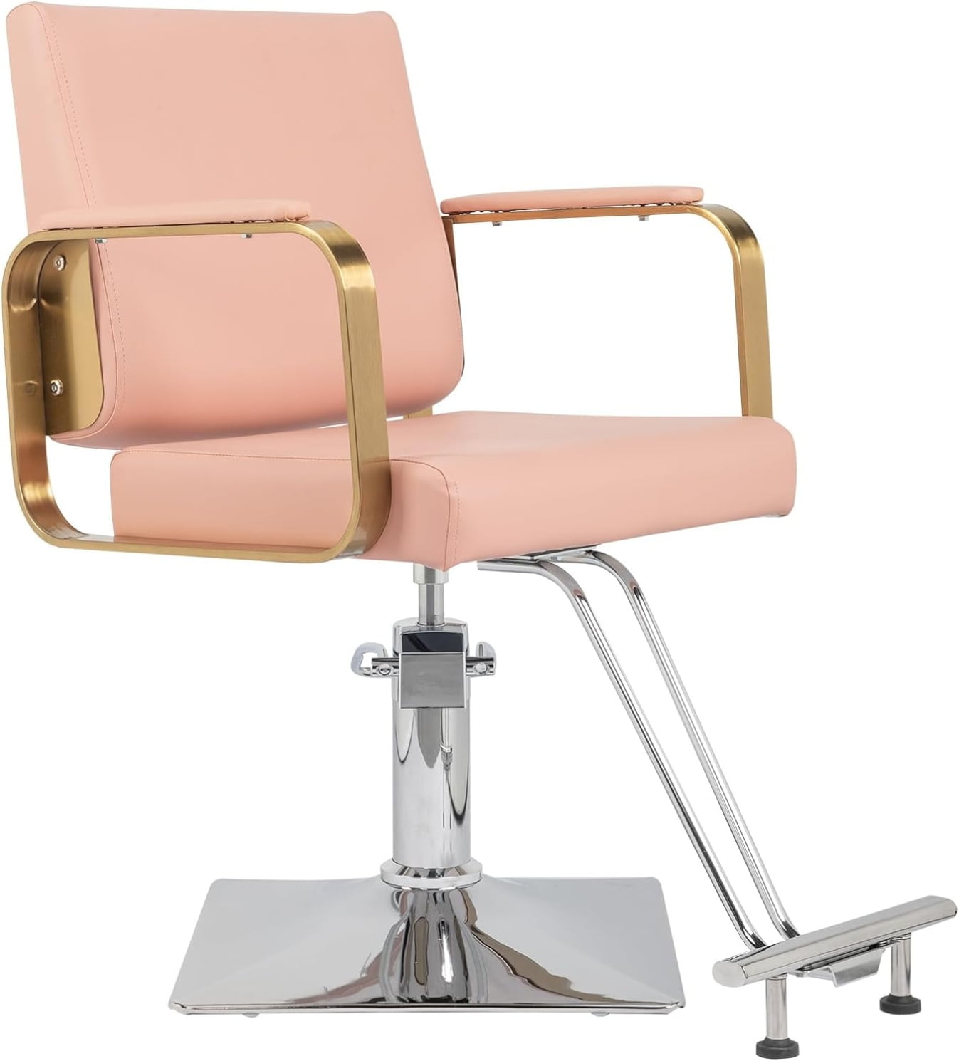 Adjustable Height Salon Chair with 2 Foot Pads, 360 Degree Rotating ...