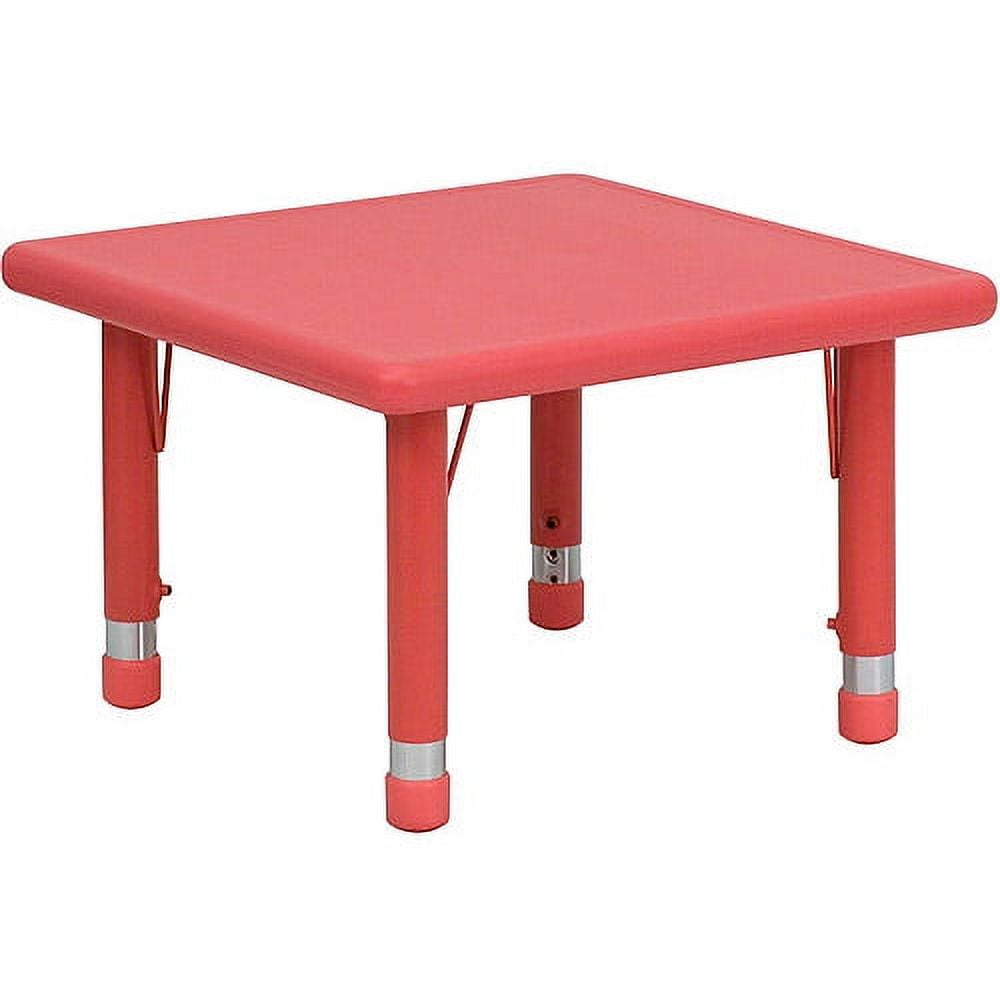 Adjustable Height Square Plastic Activity Table 24, Red - Walmart.com