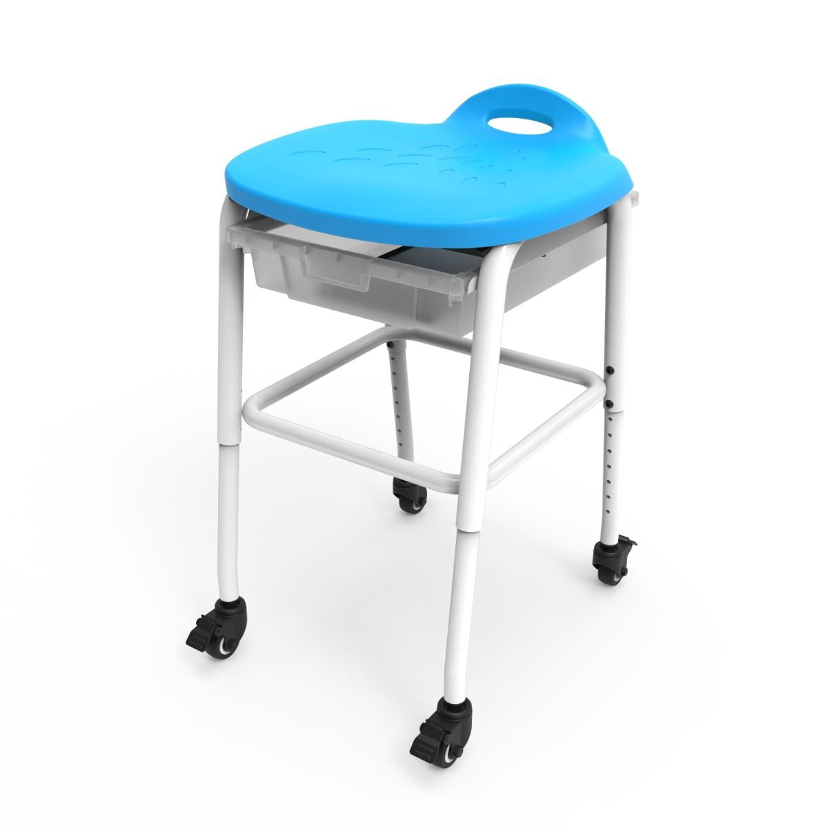Luxor Adjustable-Height Stackable Classroom Stool with Wheels and ...