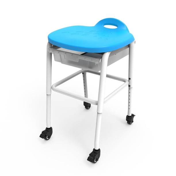 Adjustable-Height Stackable Classroom Stool with Wheels and Storage ...