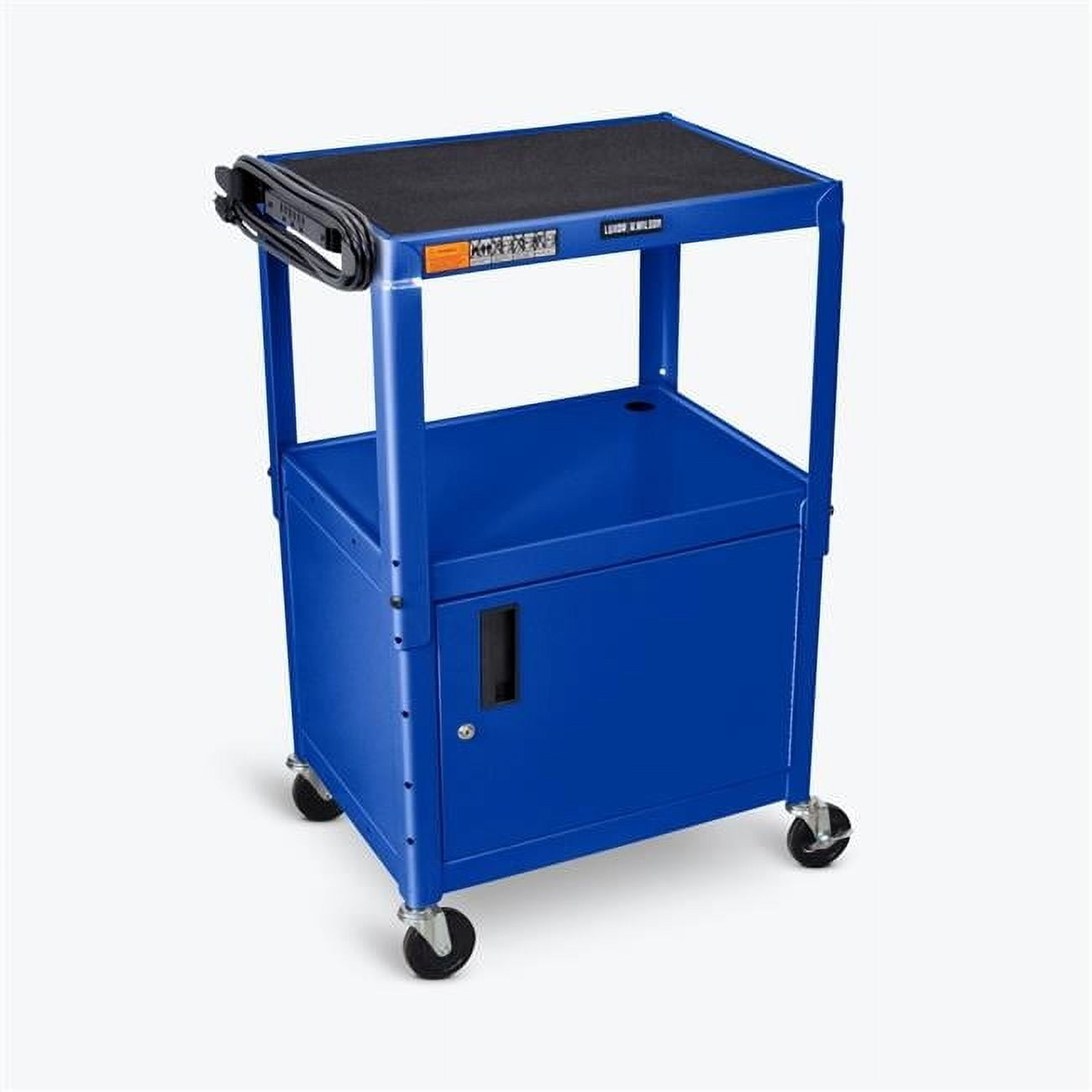 Adjustable Height Steel AV Cart with Cabinet, Blue - Walmart.com