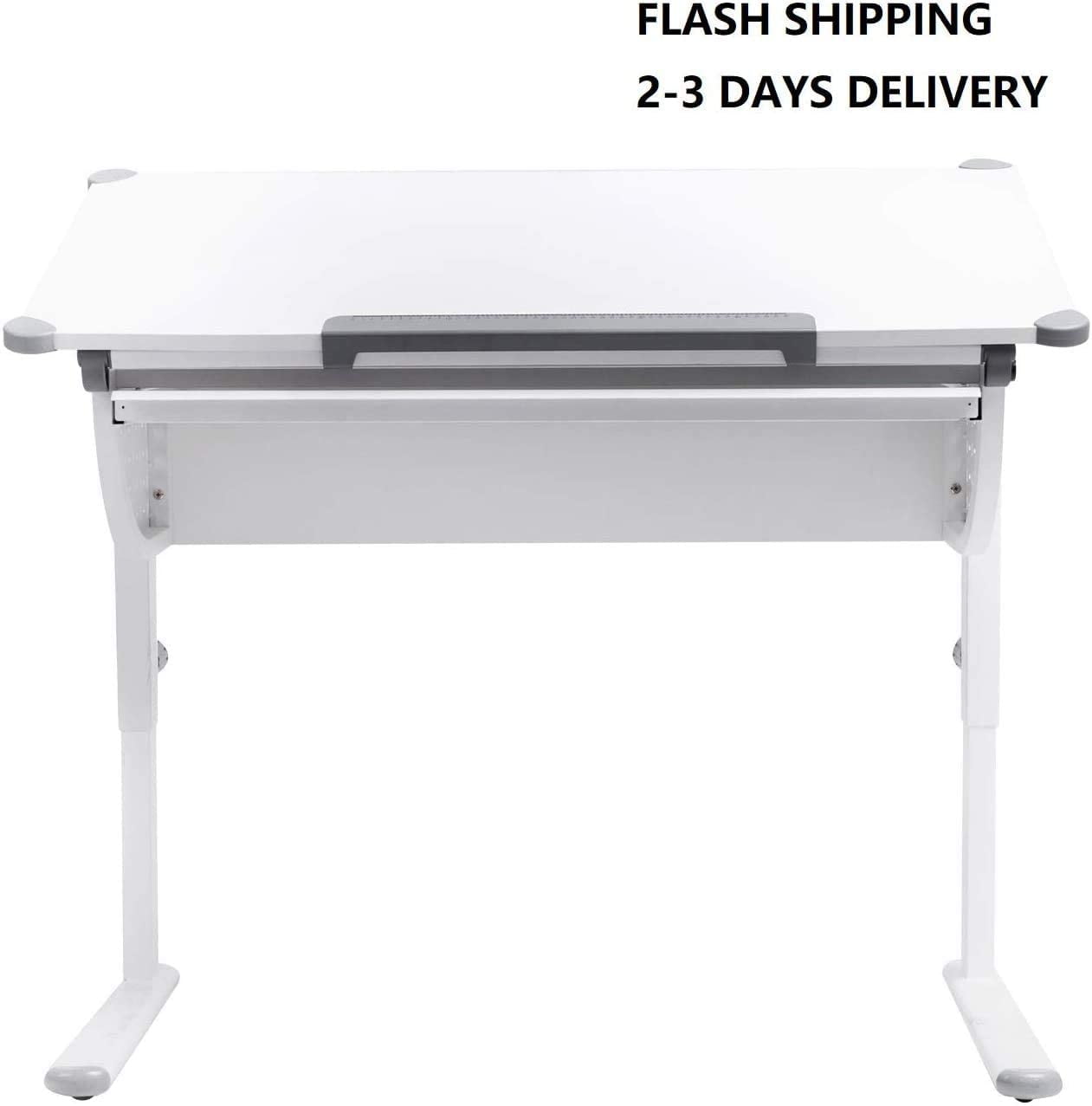 Adjustable Height Study Table 20”-32” for Students/Kids Computer Desk ...