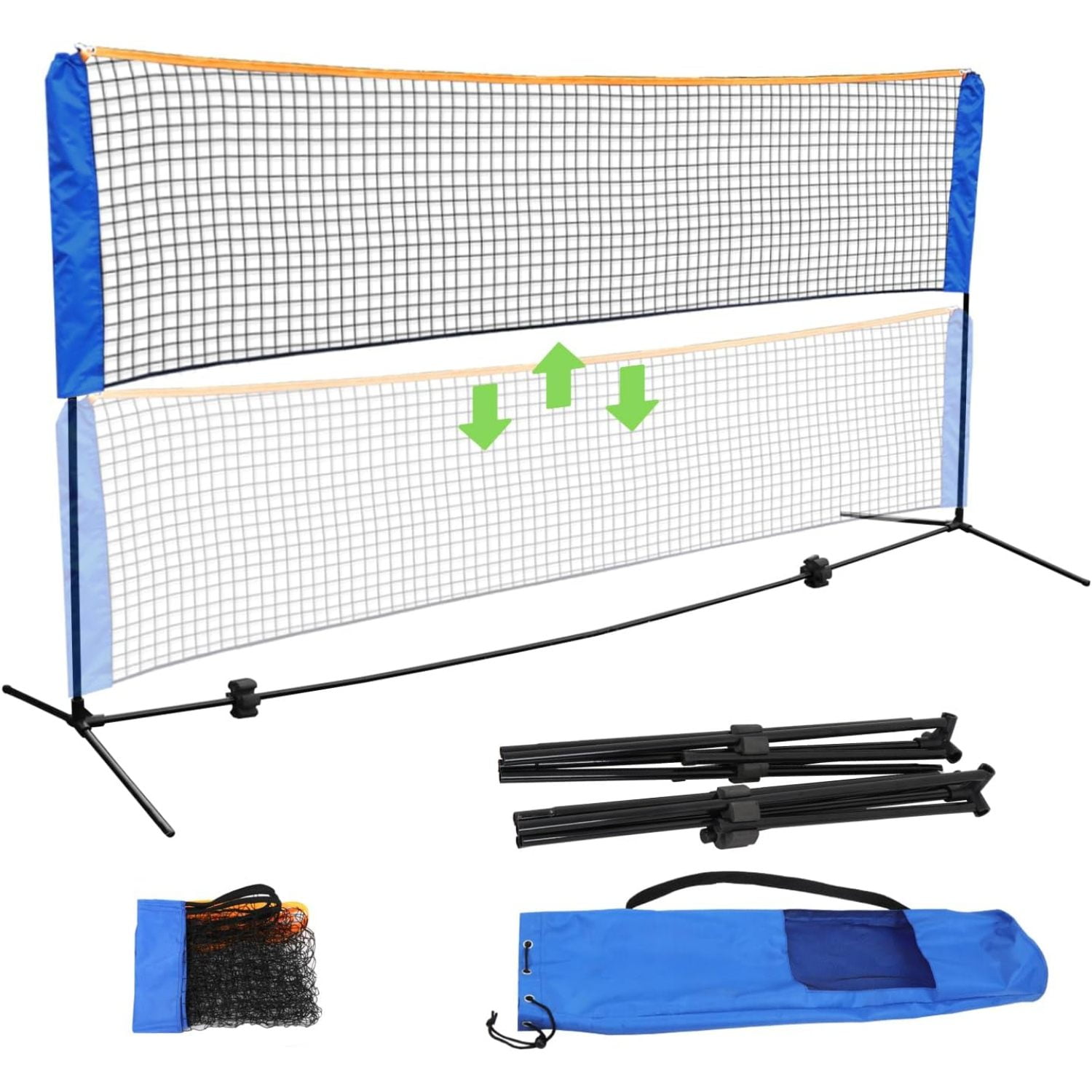 Adjustable Height Tennis Net,10FT x 5FT Portable Foldable Volleyball Badminton Net Set,Multi ...