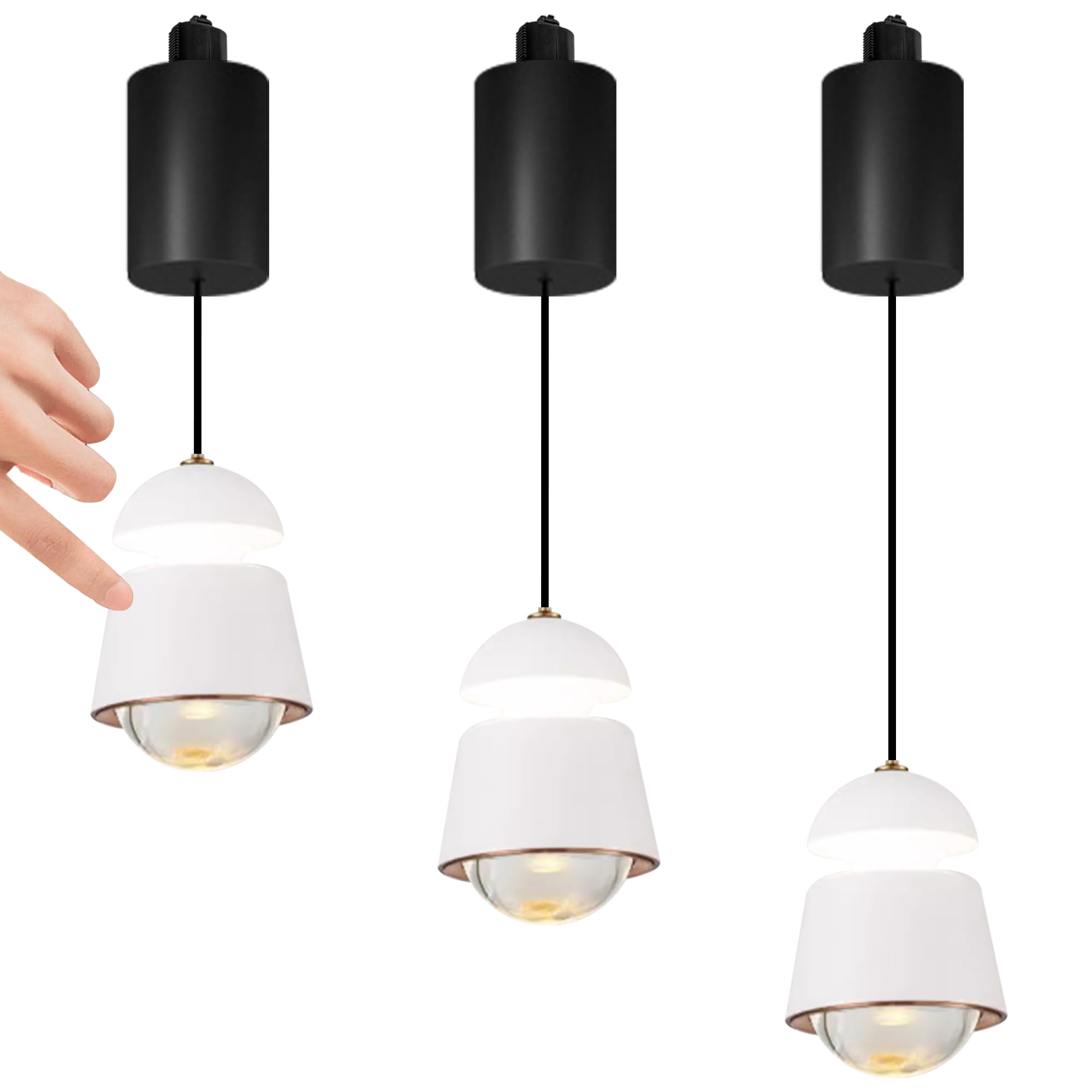Adjustable Height Touch Control Track Pendnat Light J-Type Retractable ...