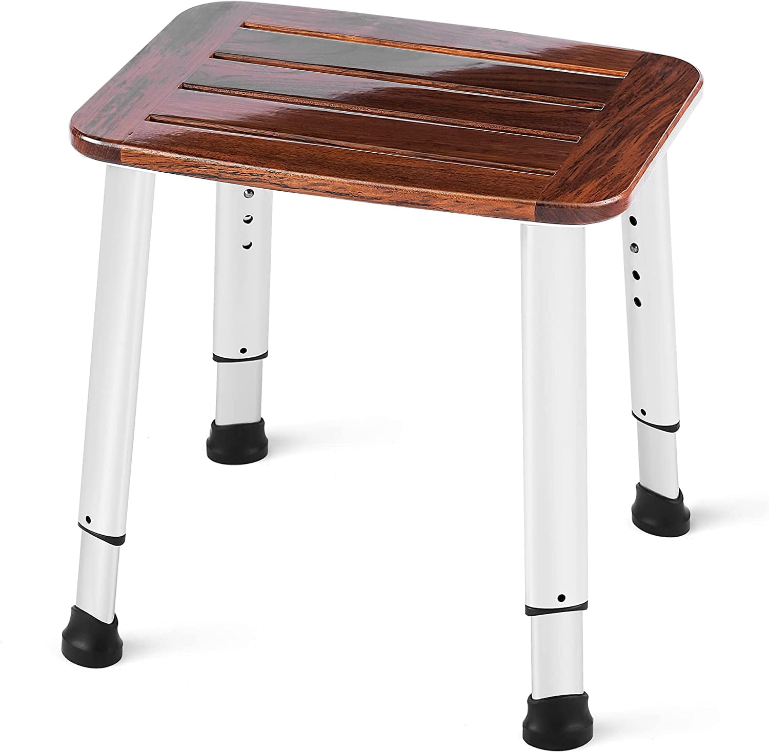 Adjustable Height Waterproof Teak Shower Bench for Bath Tub and Spa ...