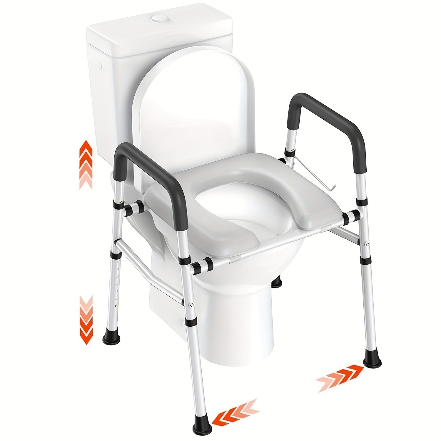 Adjustable Height & Width Raised Toilet Seat with Handles - Mobility ...