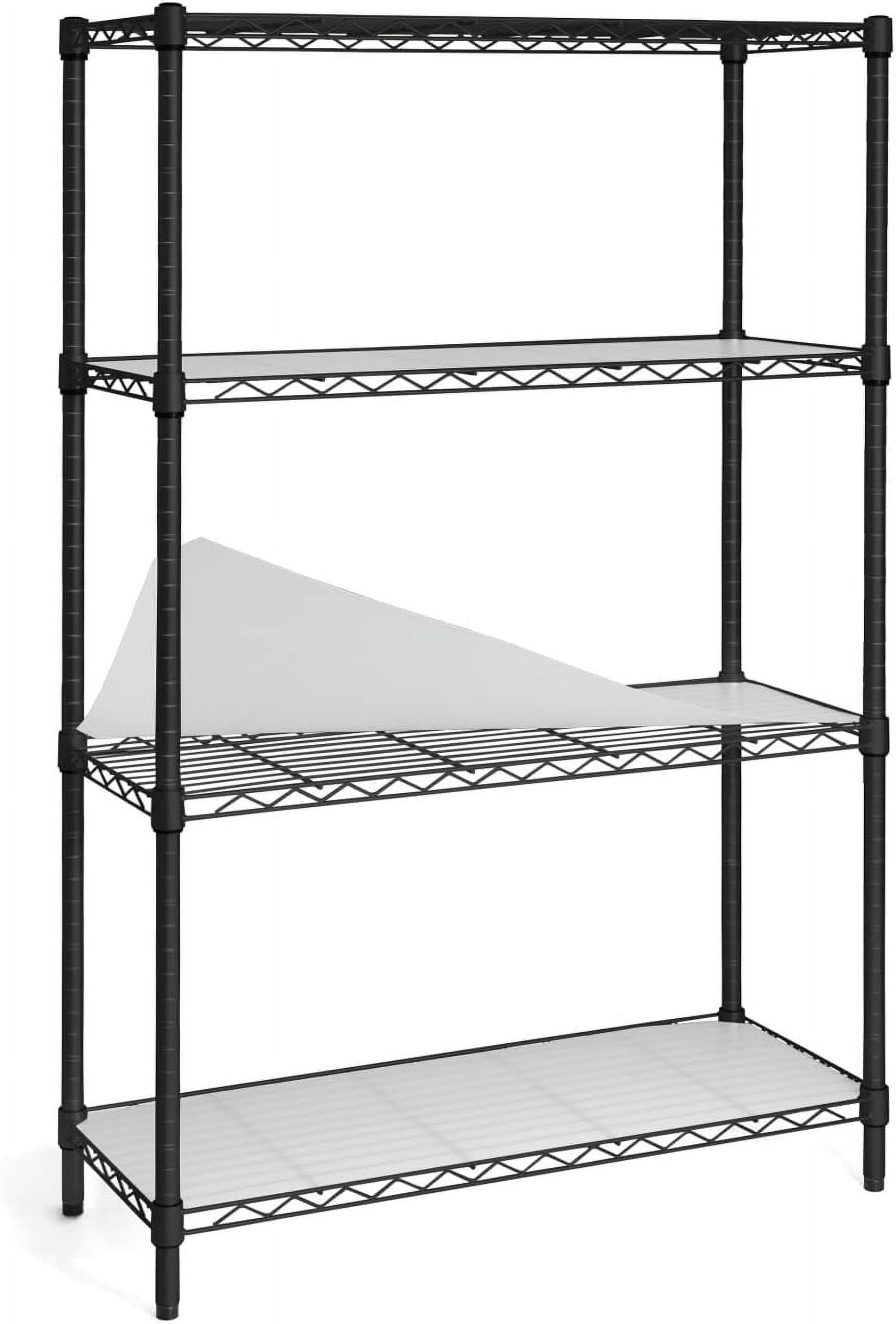 Adjustable Height Wire Shelving Unit w/Liner, Basement Storage Shelving ...