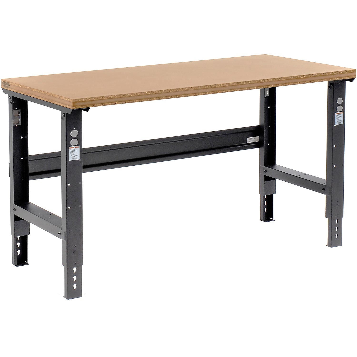 Adjustable Height Workbench C-Channel Leg, 60"W x 30"D, 1-1/2" Shop Top ...