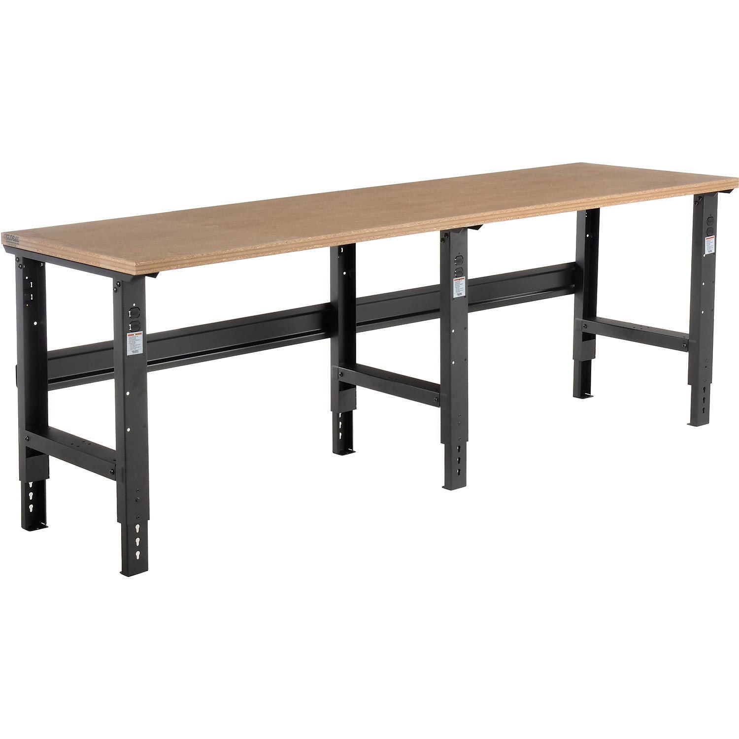 Adjustable Height Workbench C-Channel Leg, 96"W x 30"D, 1-1/2" Shop Top ...