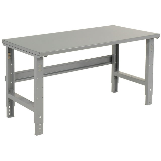 Adjustable Height Workbench C-Channel Leg, Steel Square Edge, 72"W x 36 ...
