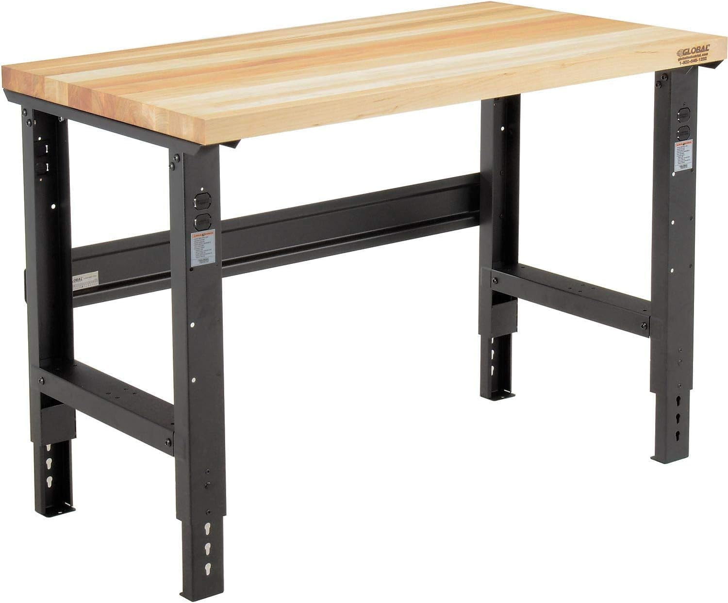 Adjustable Height Workbench C-Channel Leg, " W x 30" D, 1-1/2" Birch ...