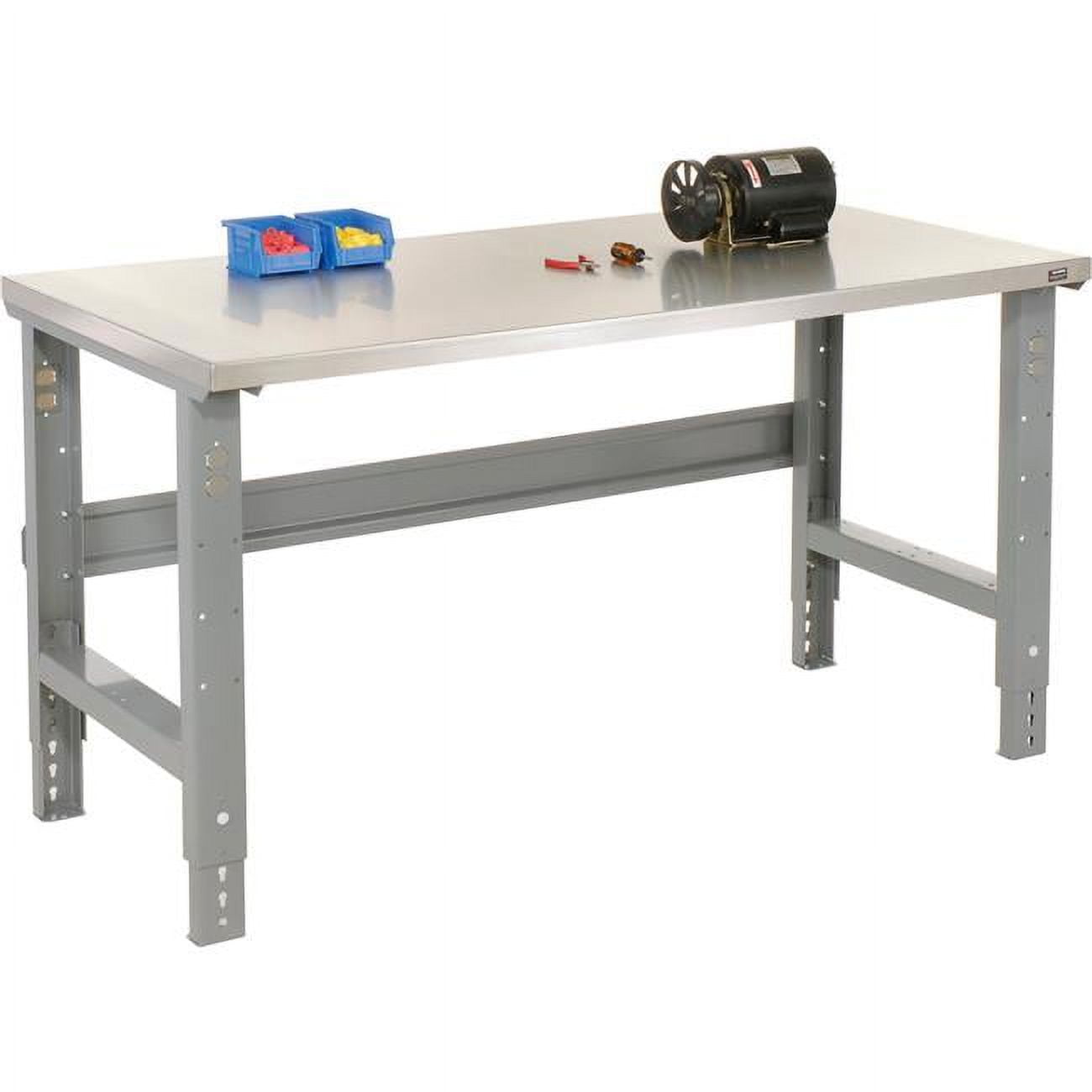 Adjustable Height Workbench with C-Channel Leg, Stainless Steel Square ...