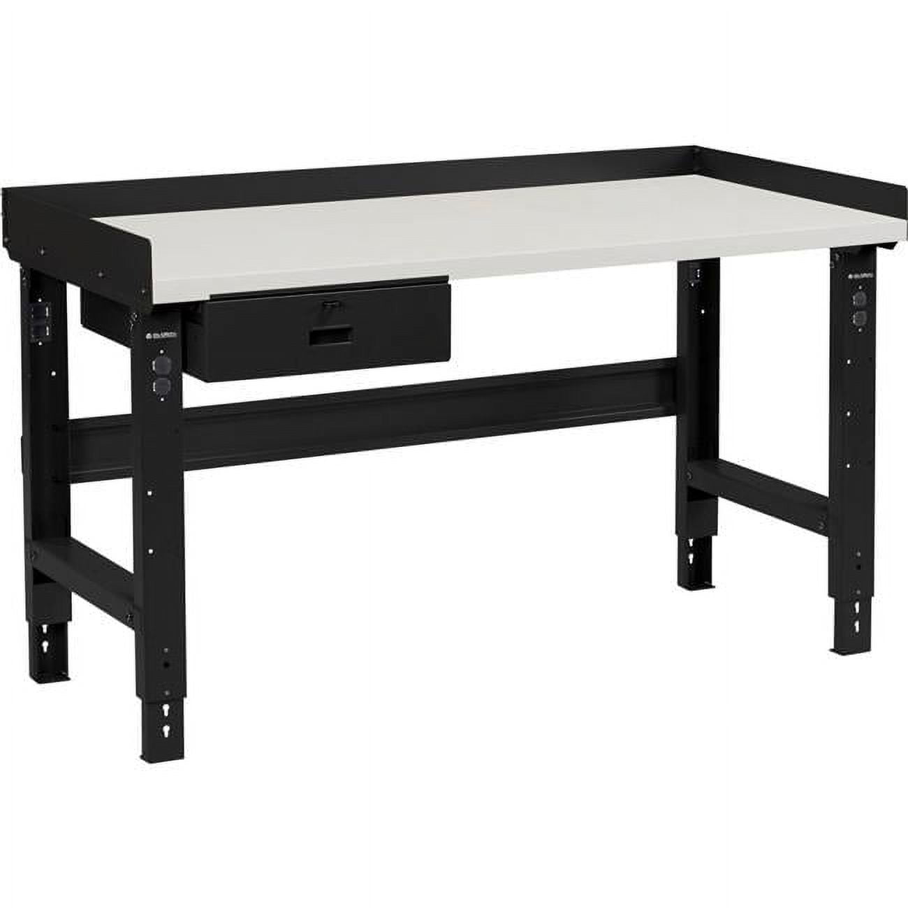 Adjustable Height Workbench with Drawer, Plastic Laminate Square Top ...