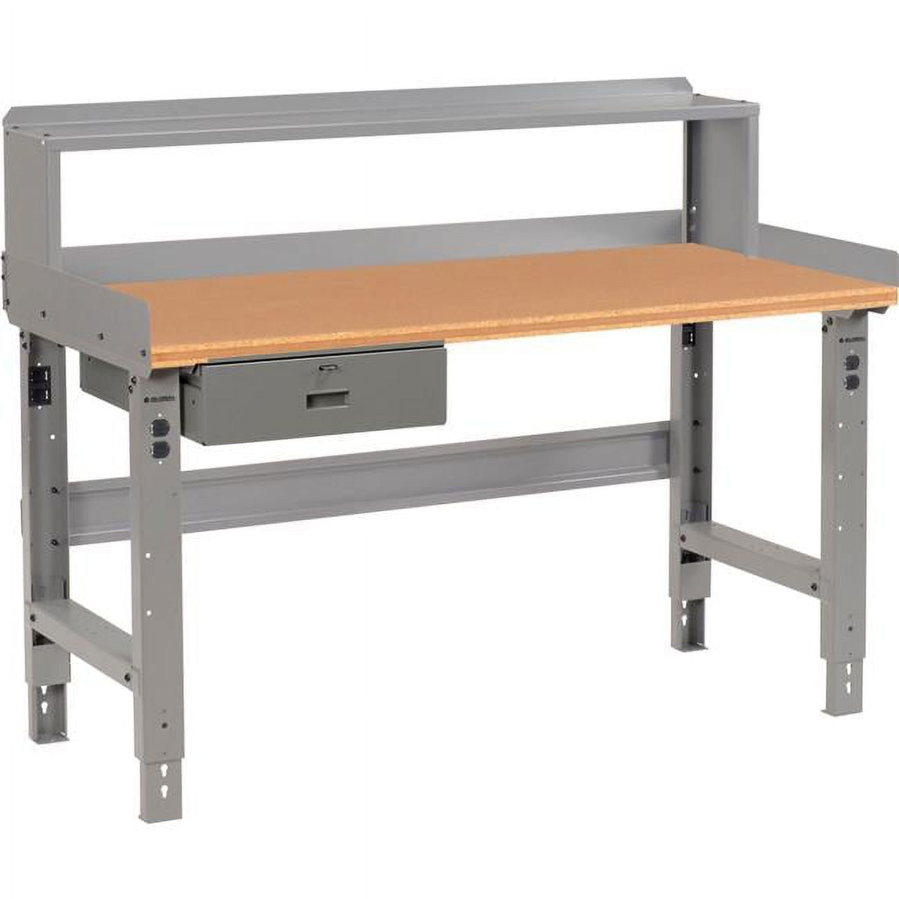 Adjustable Height Workbench with Drawer & Riser, Gray - 48 x 30 in ...
