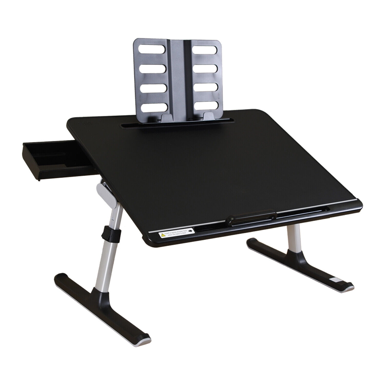 Adjustable Height and Angle Laptop Bed Tray Table Foldable Legs Drawer ...