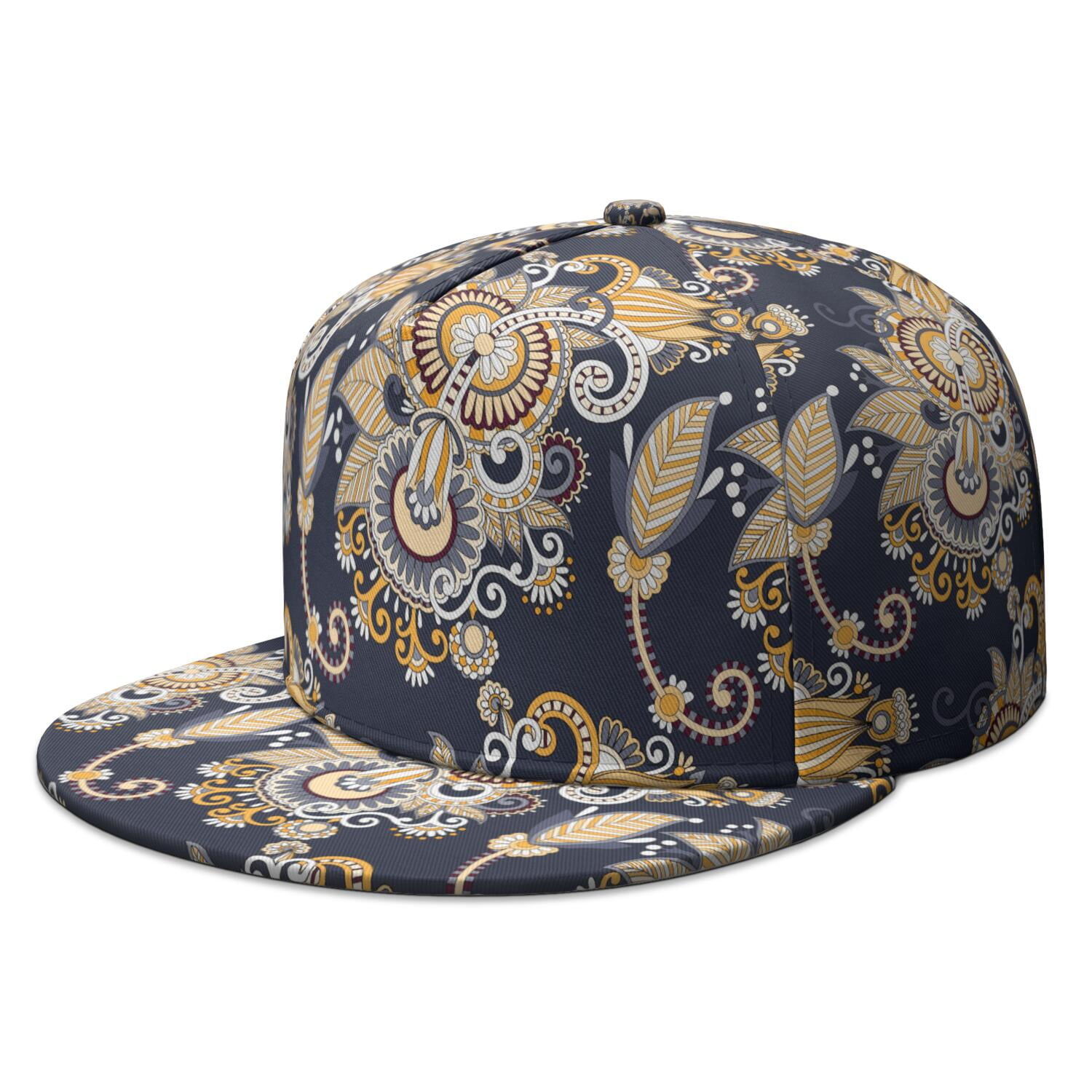 Adjustable Hip Hop Baseball Hat - Chic Bohemian Flat Brim Snapback Cap ...