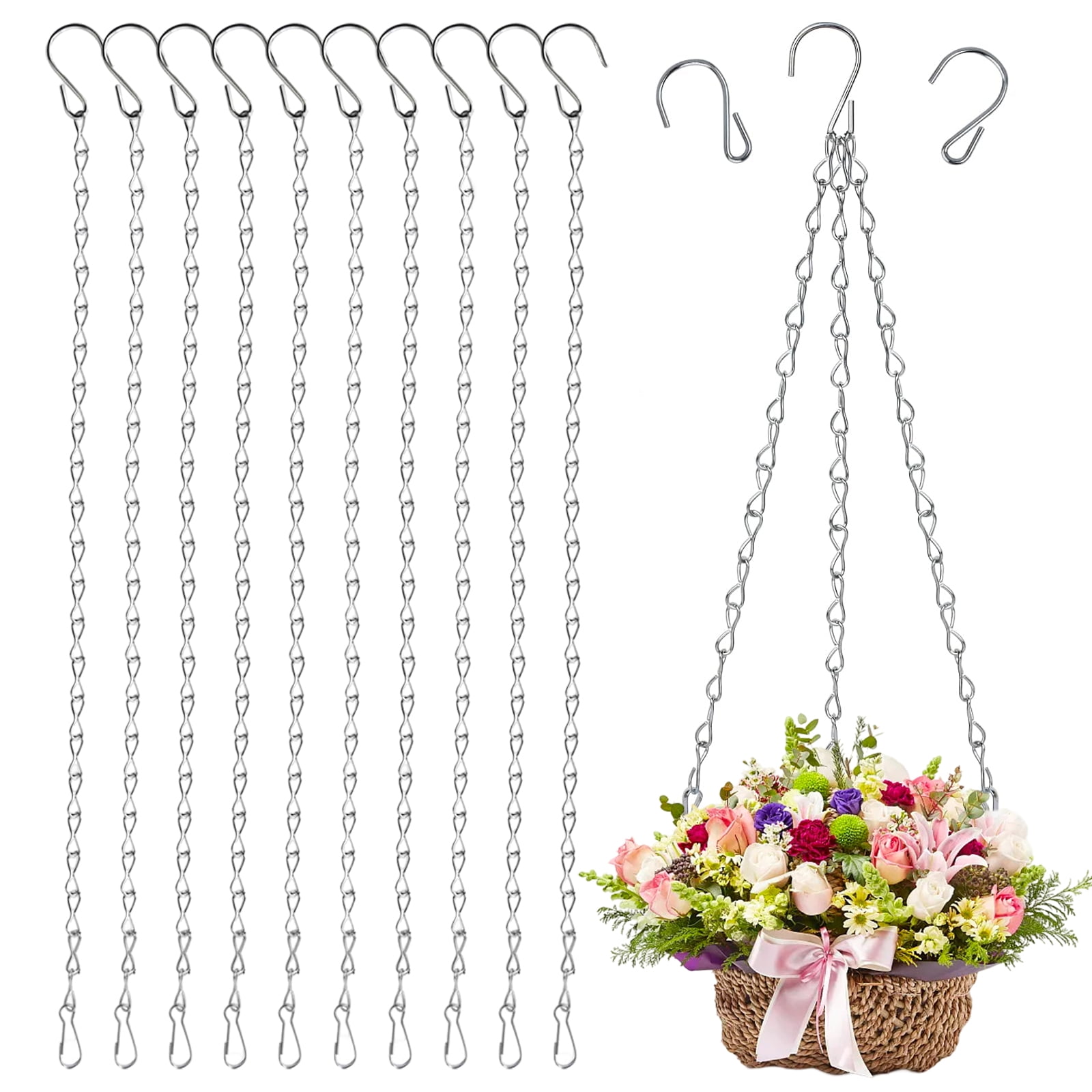 Adjustable Hook Hanging Chains for Bird Feeders, Replacement Flower Pot ...