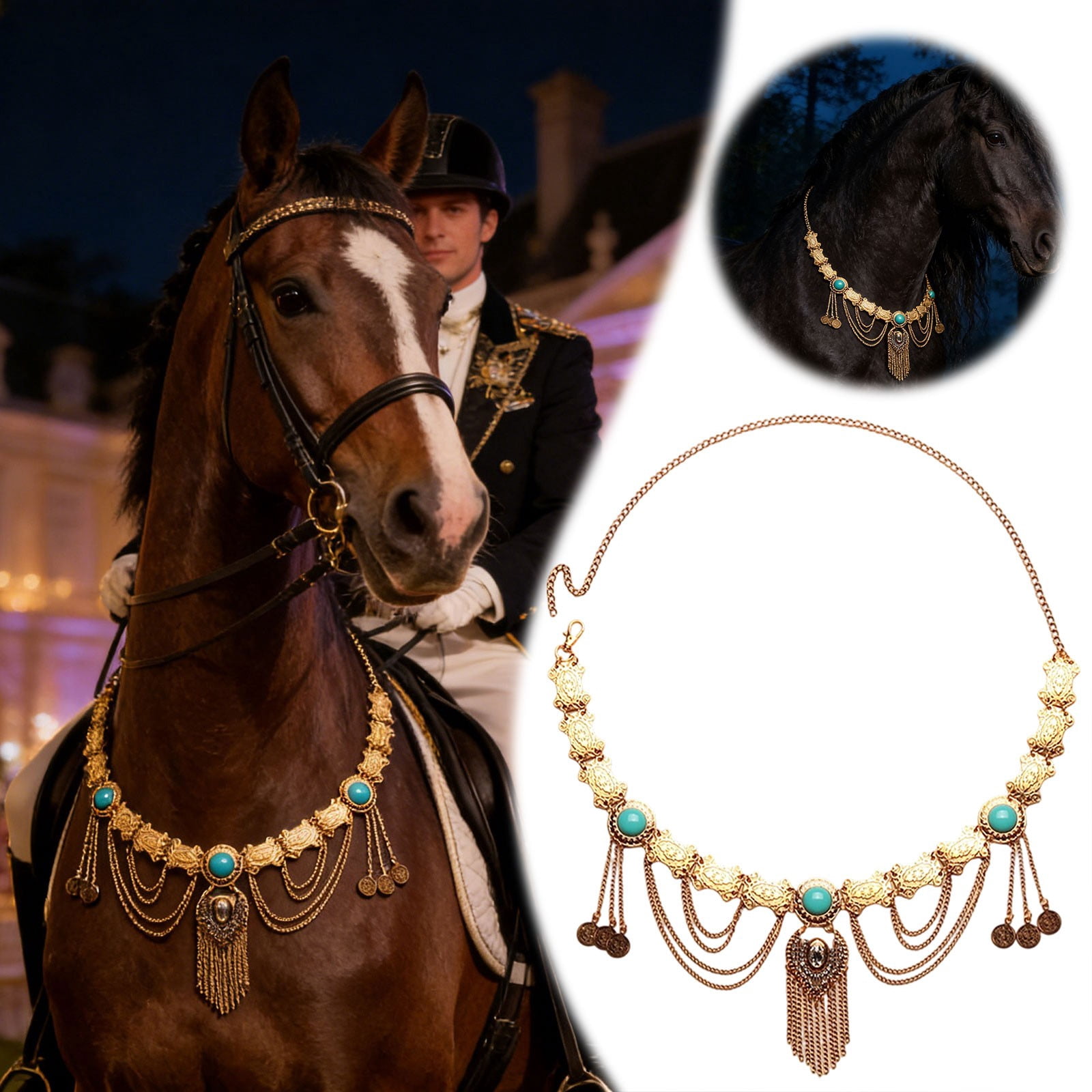 Adjustable Horse Necklace For Training Show With Comfort Fit Design Pet ...