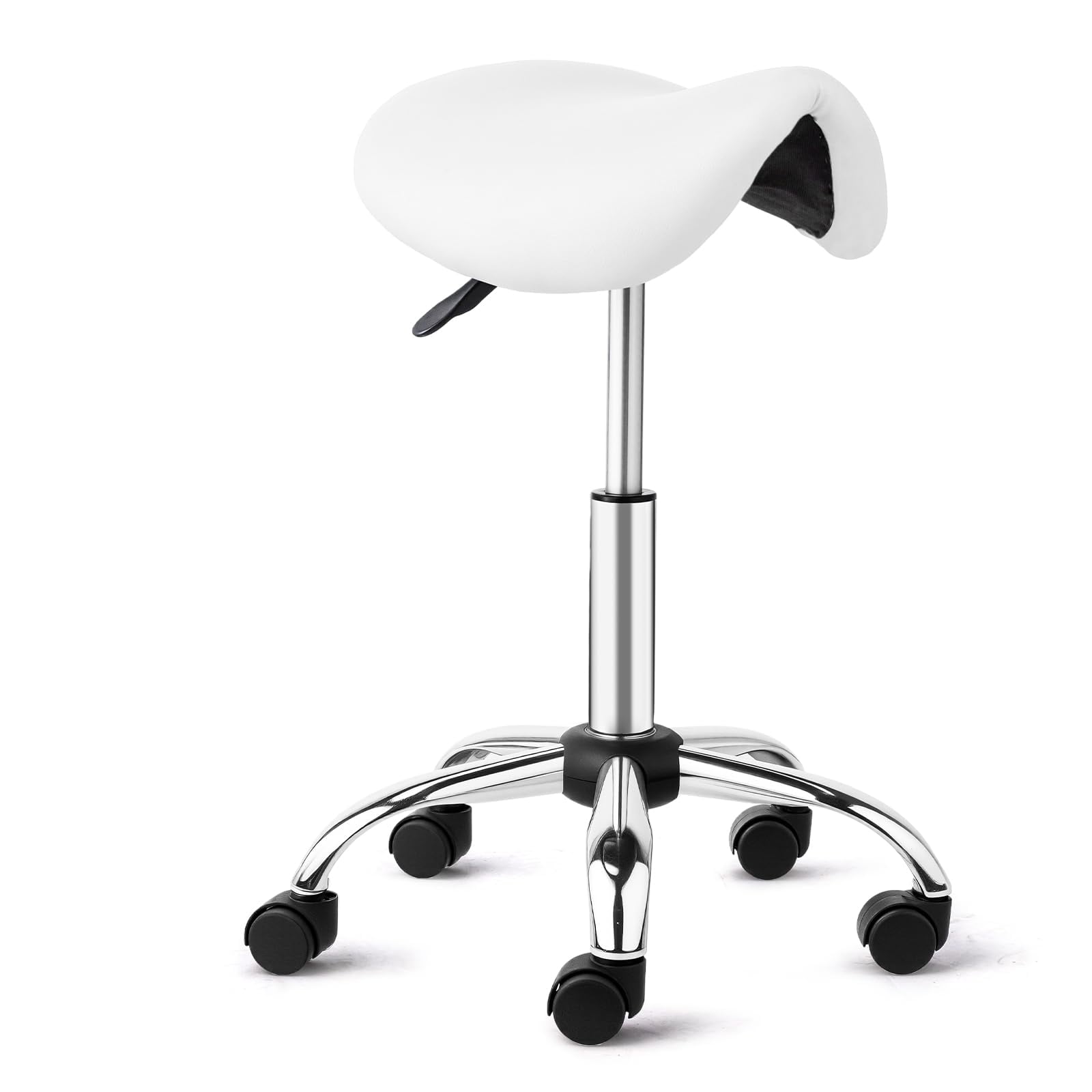 Adjustable Hydraulic Saddle Stool, Rolling Ergonomic Chair with Swivel ...