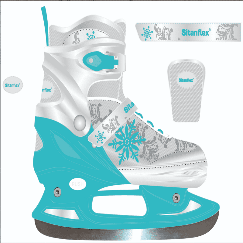 Adjustable Ice Skates for Kids, Snowflake Girl's Ice Hockey Skates for ...