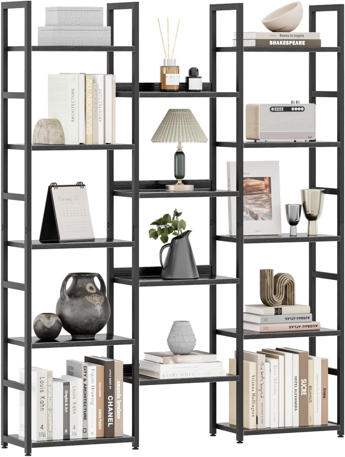 Adjustable Industrial Book Organizer Rack with Baffles - 5 Tier ...