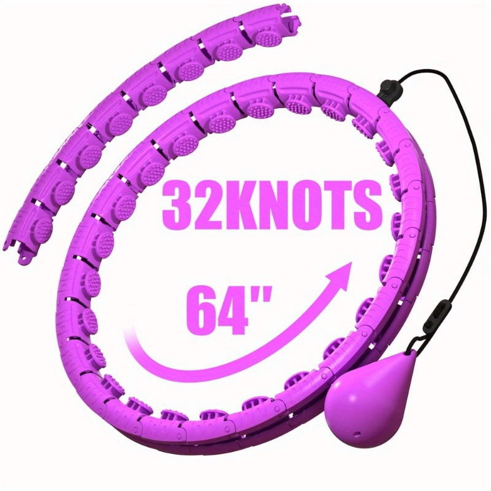 Adjustable Infinity Weighted Fitness Hoop for Adults - 32 Detachable Knots, Plus-Size Fit, Auto ...