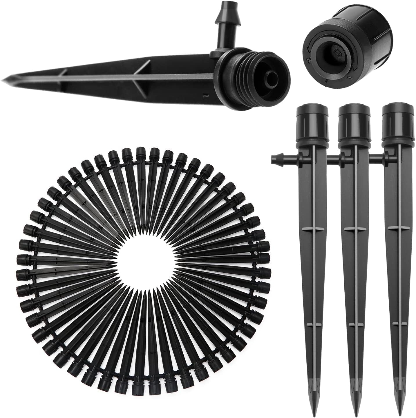 Adjustable Irrigation Drip Emitters, 360 Degree Water Flow Full Circle ...