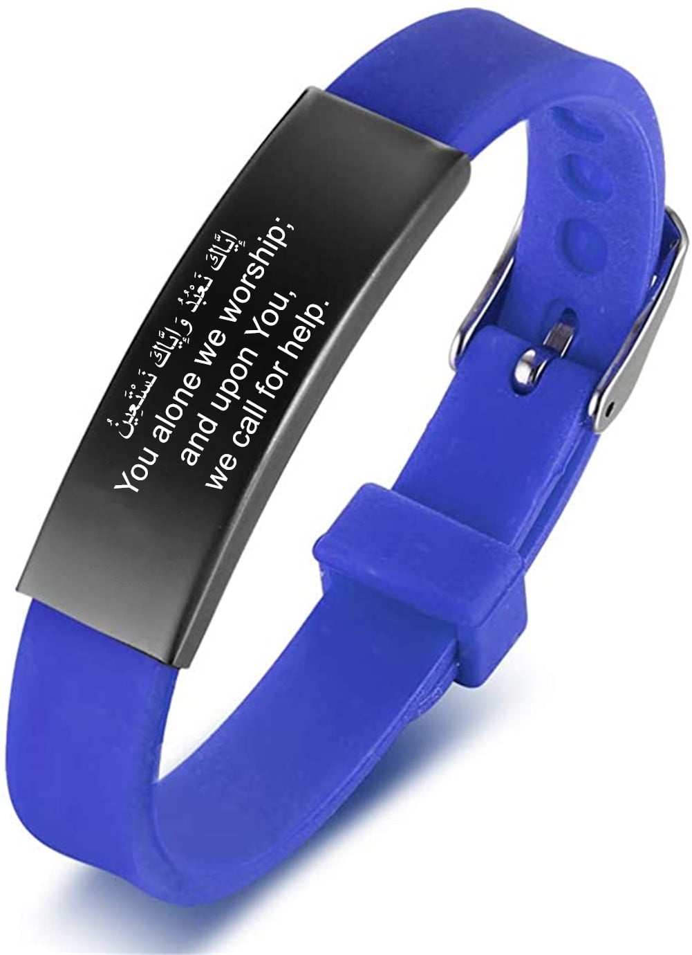 Adjustable Islamic Allah Prayer Silicone Bracelet Arabic Islam God ...