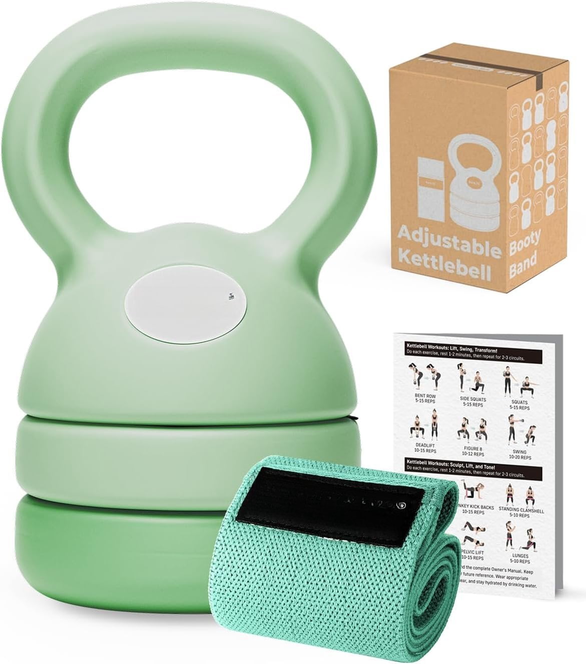 Adjustable Kettlebell | 5 lb - 12 lb | Kettlebell Weights Set for Gym ...