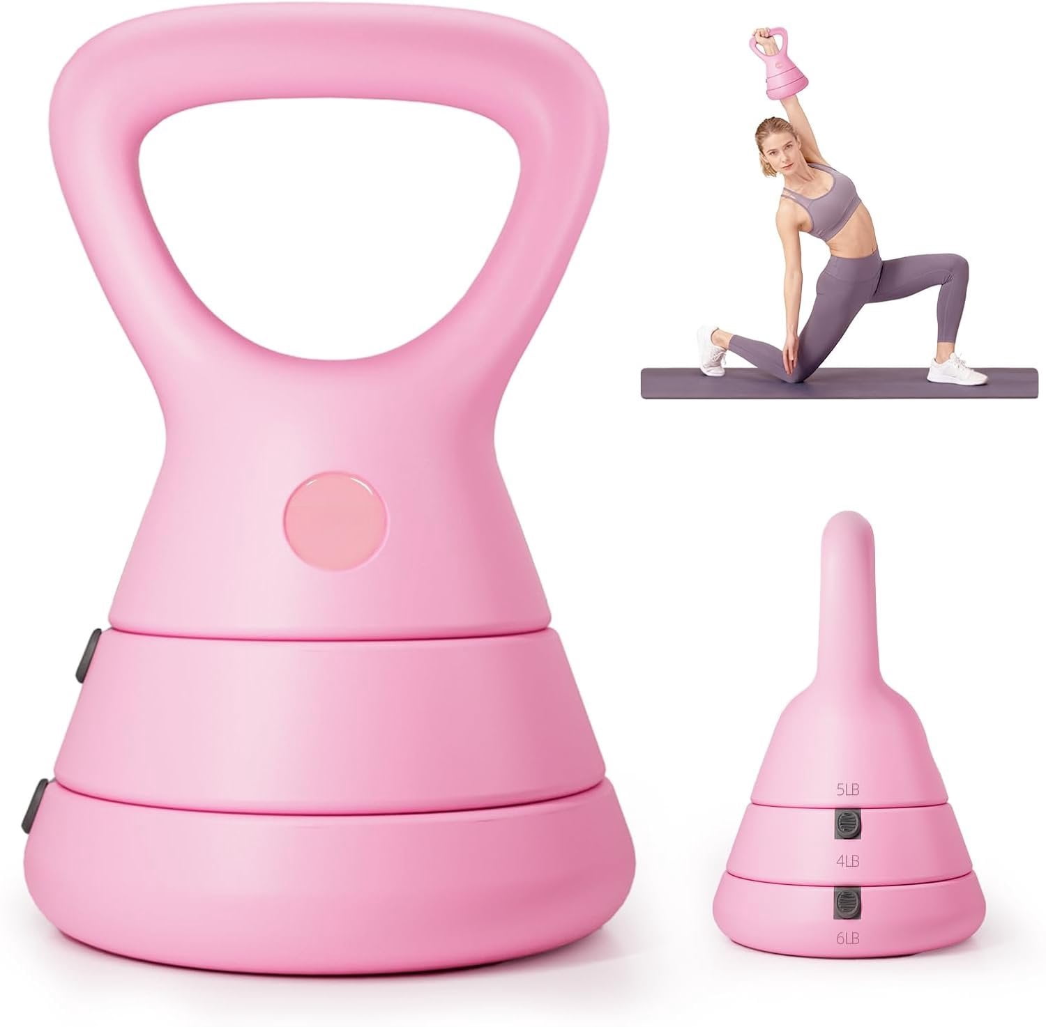 Adjustable Kettlebell, 5lb 9lb 15lb Kettlebell Weights Set, Design ...