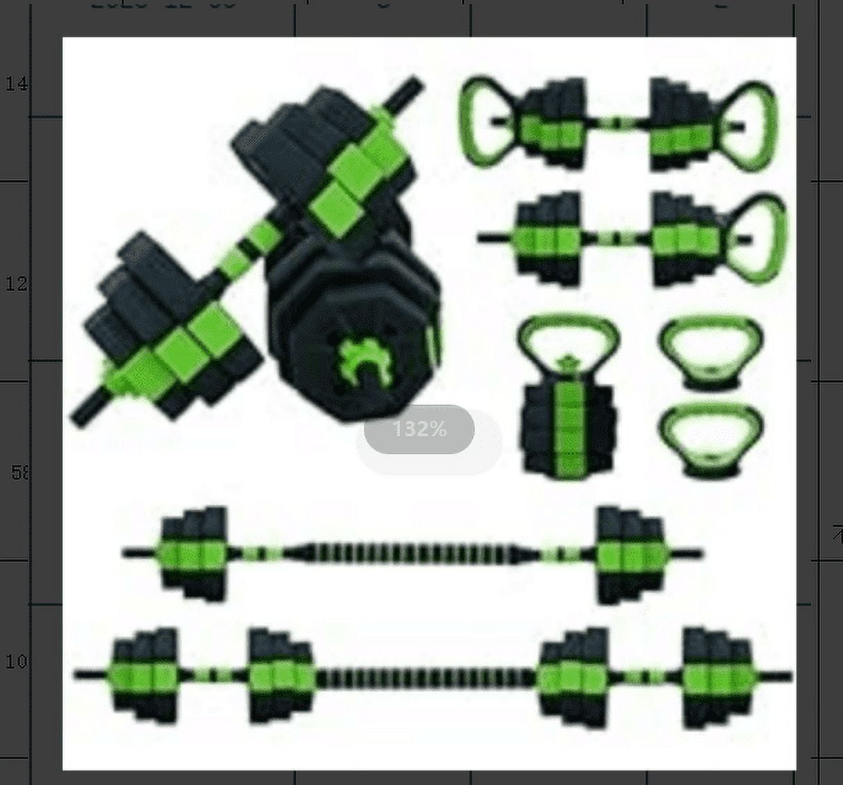 Adjustable Kettlebell Set, 4 in 1 Adjustable Dumbbell Set,44lbs Weight Set with Iron Handle Used ...