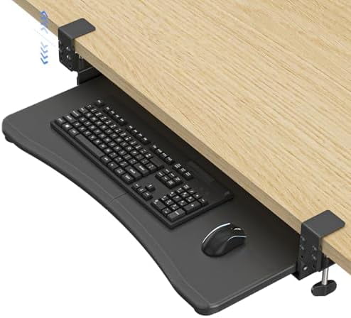 Adjustable Keyboard Tray Under Desk - Slide Out with C Clamp Mount ...