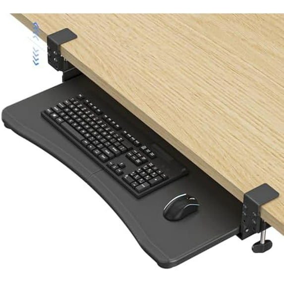 Adjustable Keyboard Tray Under Desk - Slide Out with C Clamp Mount ...
