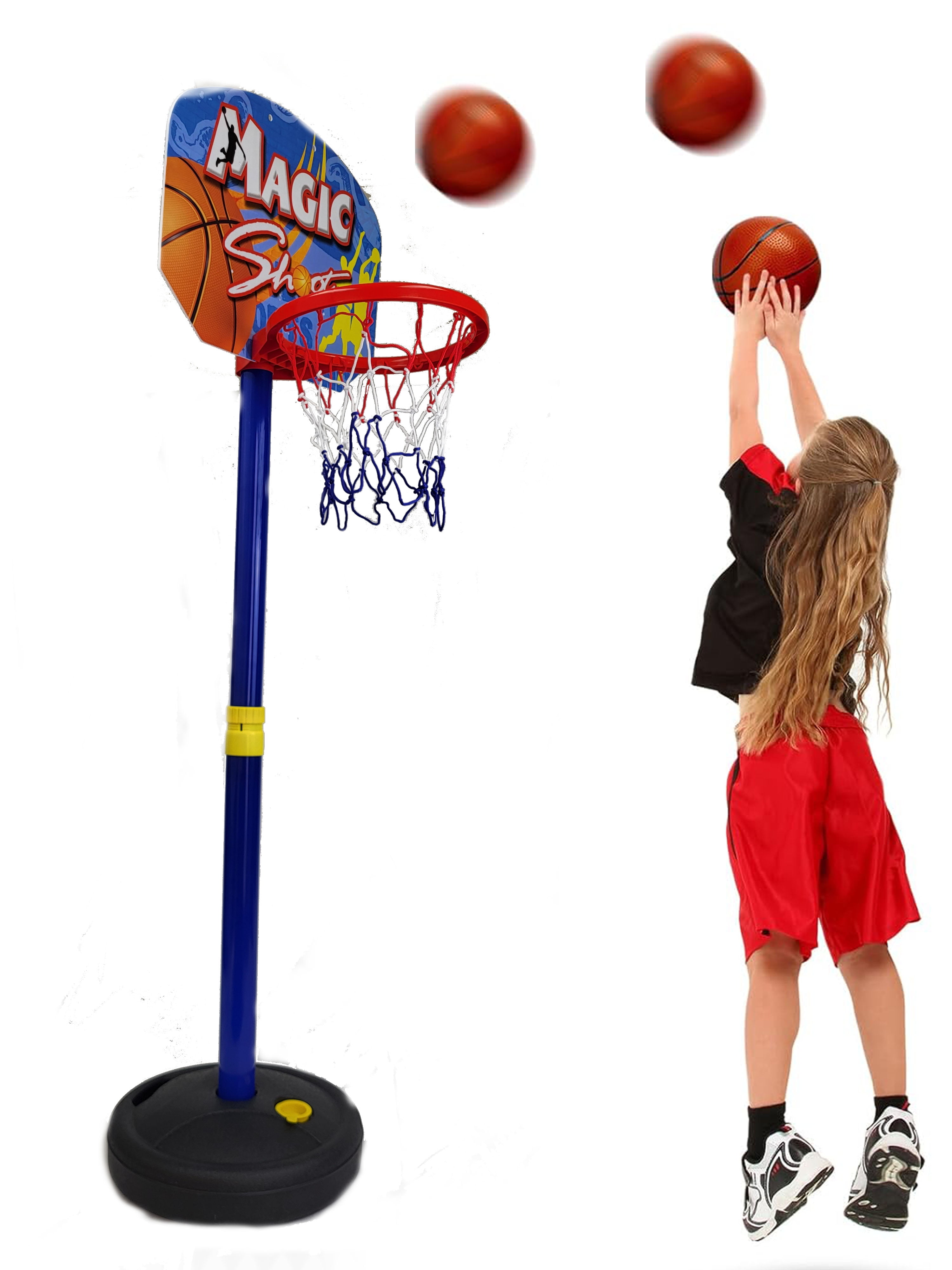 Adjustable Kids' Basketball Hoop - Indoor/Outdoor Mini Basketball Set ...