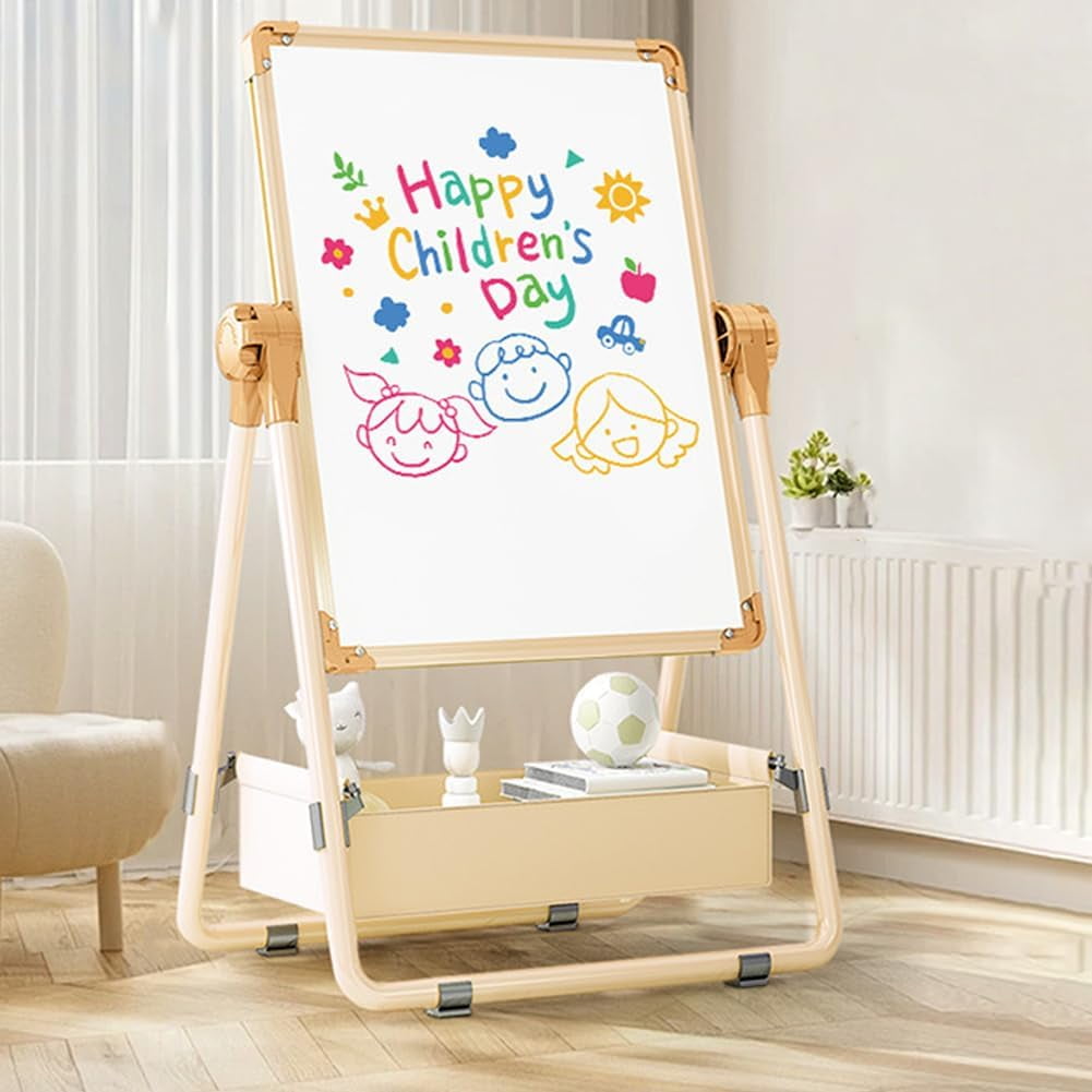 Adjustable Kids Drawing Easel with Magnetic Whiteboard&Chalkboard ...