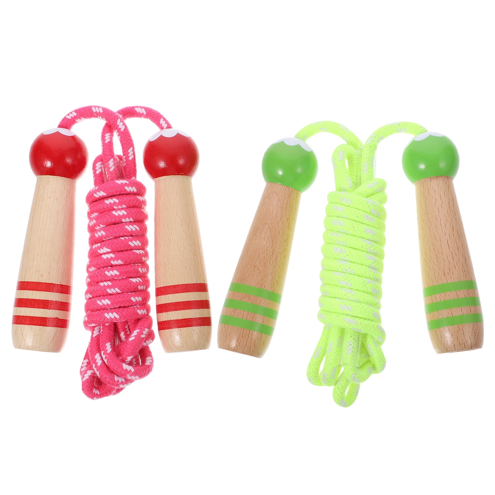 Adjustable Kids Jump Rope with Wooden Handle - Set of 2 - Walmart.com
