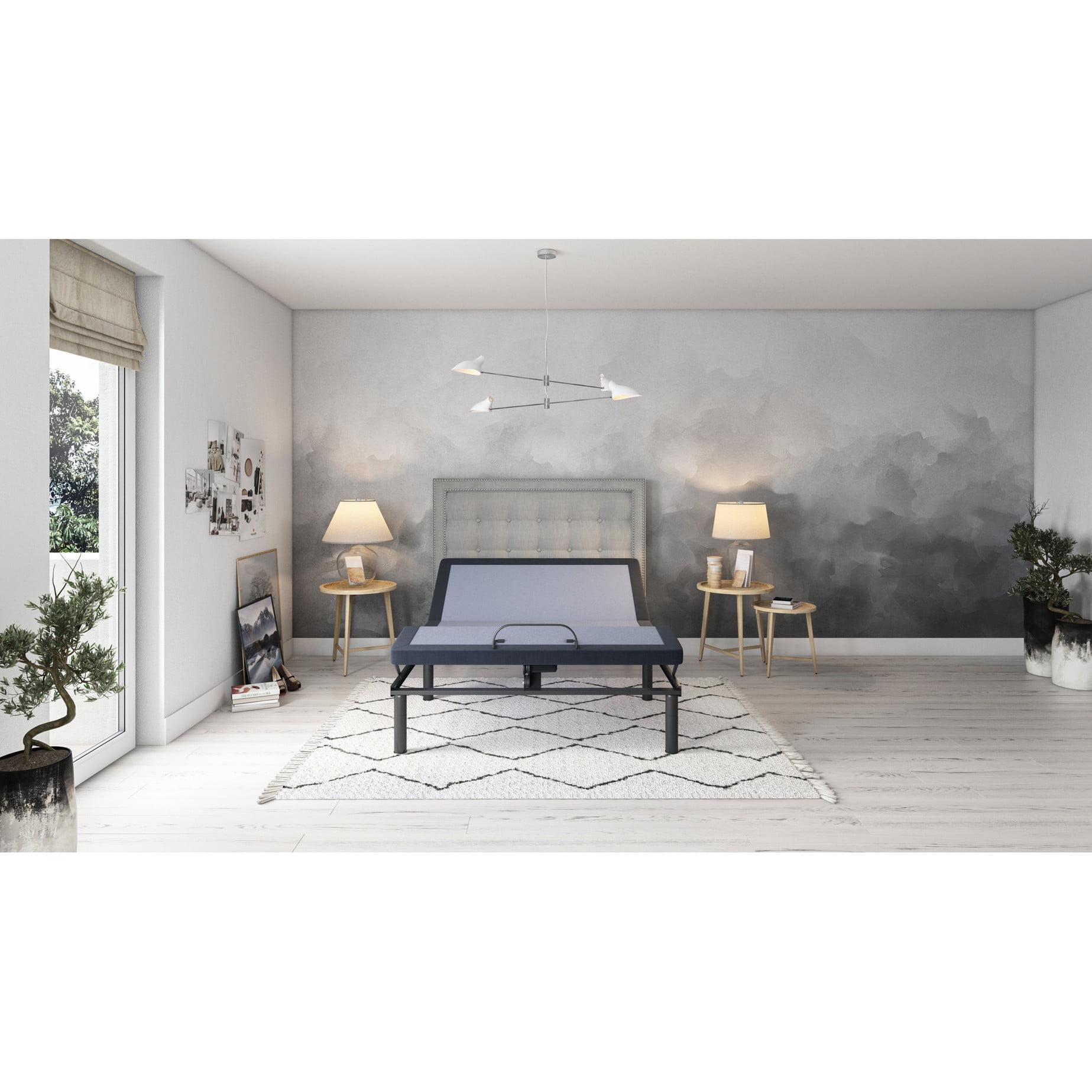 Adjustable King Bed Base: Head & Foot Adjust, Wireless Remote, 2 , , Preset Positions, Massage ...