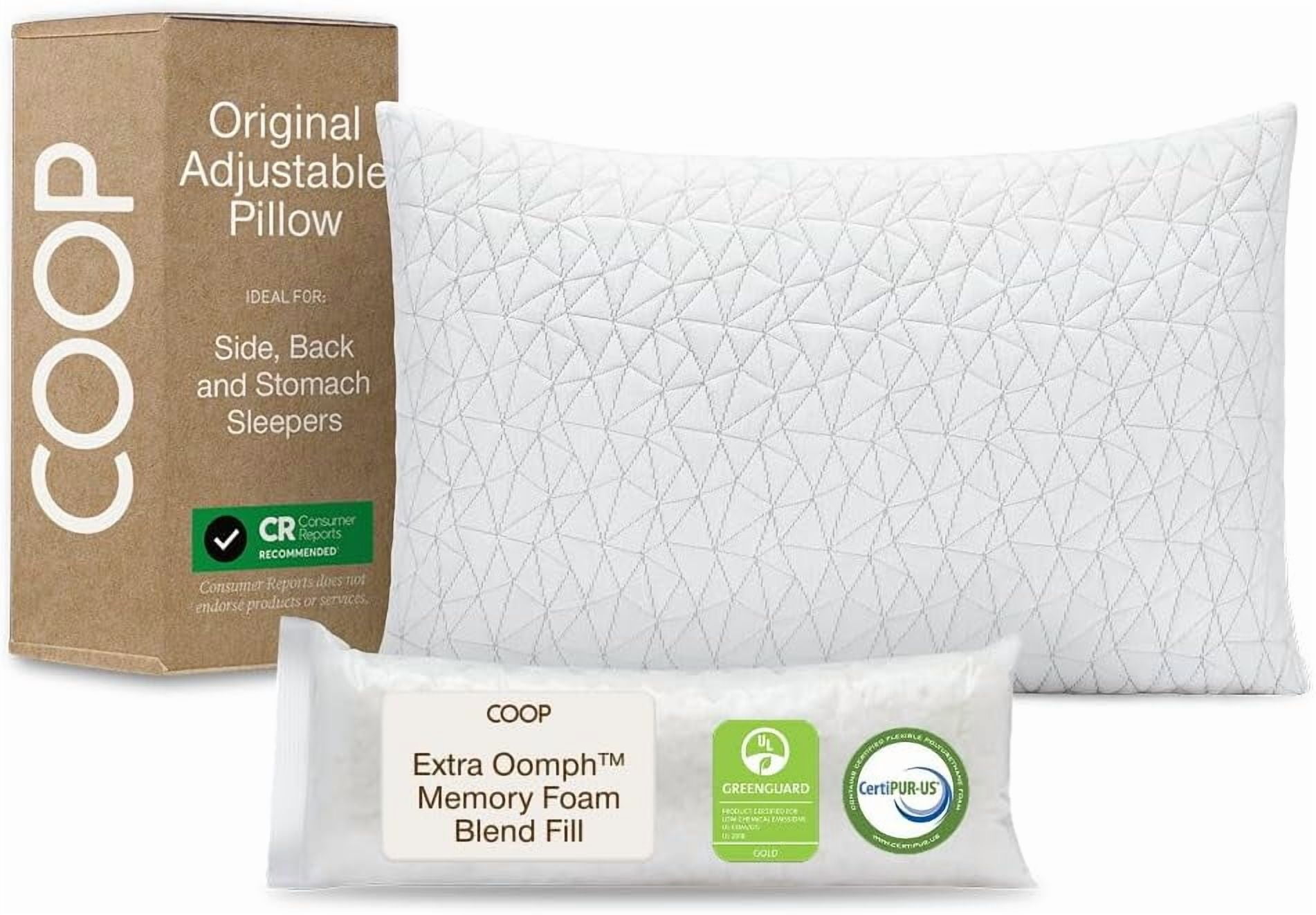 Adjustable King Size Memory Foam Pillow for Back Stomach and Side ...