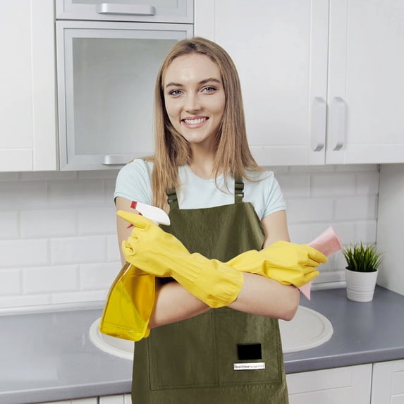 Adjustable Kitchen Apron With Pockets - Waterproof Oil Proof Polyester ...