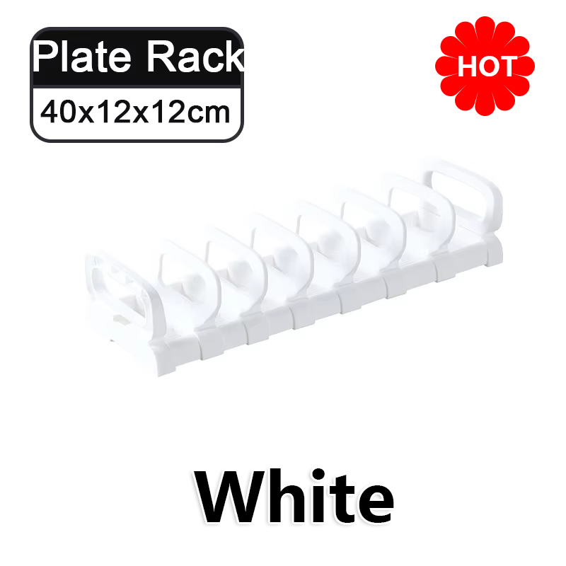 Adjustable Kitchen Dish Organizer Plastic Bowl Cabinet Drawer Rack ...