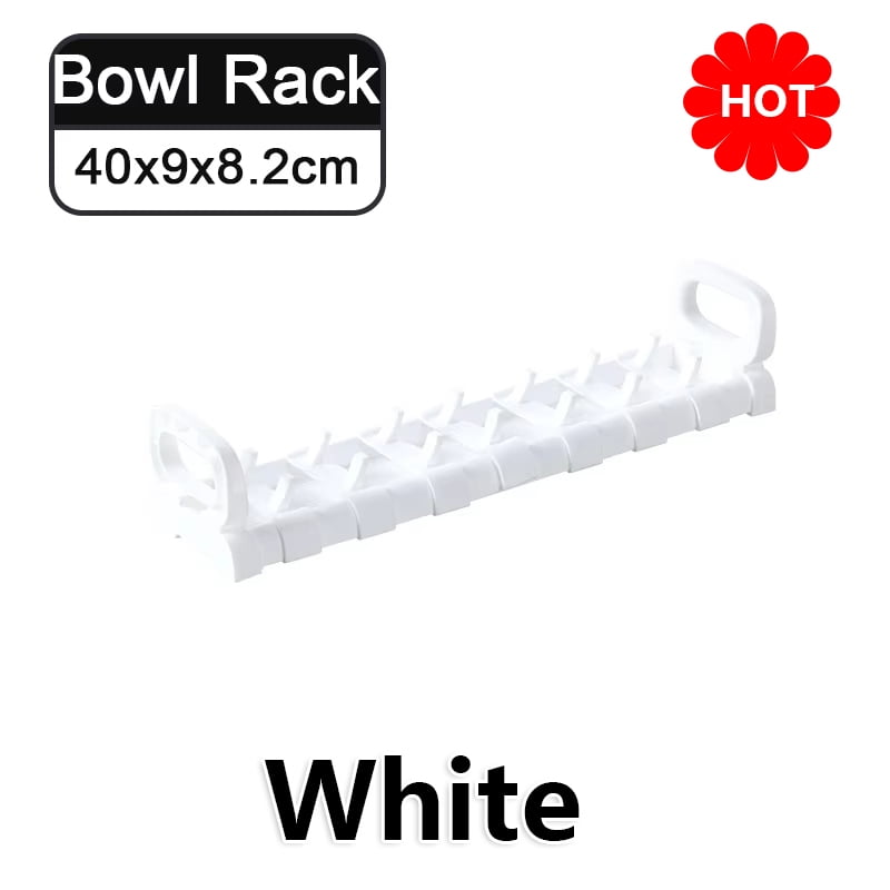 Adjustable Kitchen Dish Organizer Plastic Bowl Cabinet Drawer Rack ...