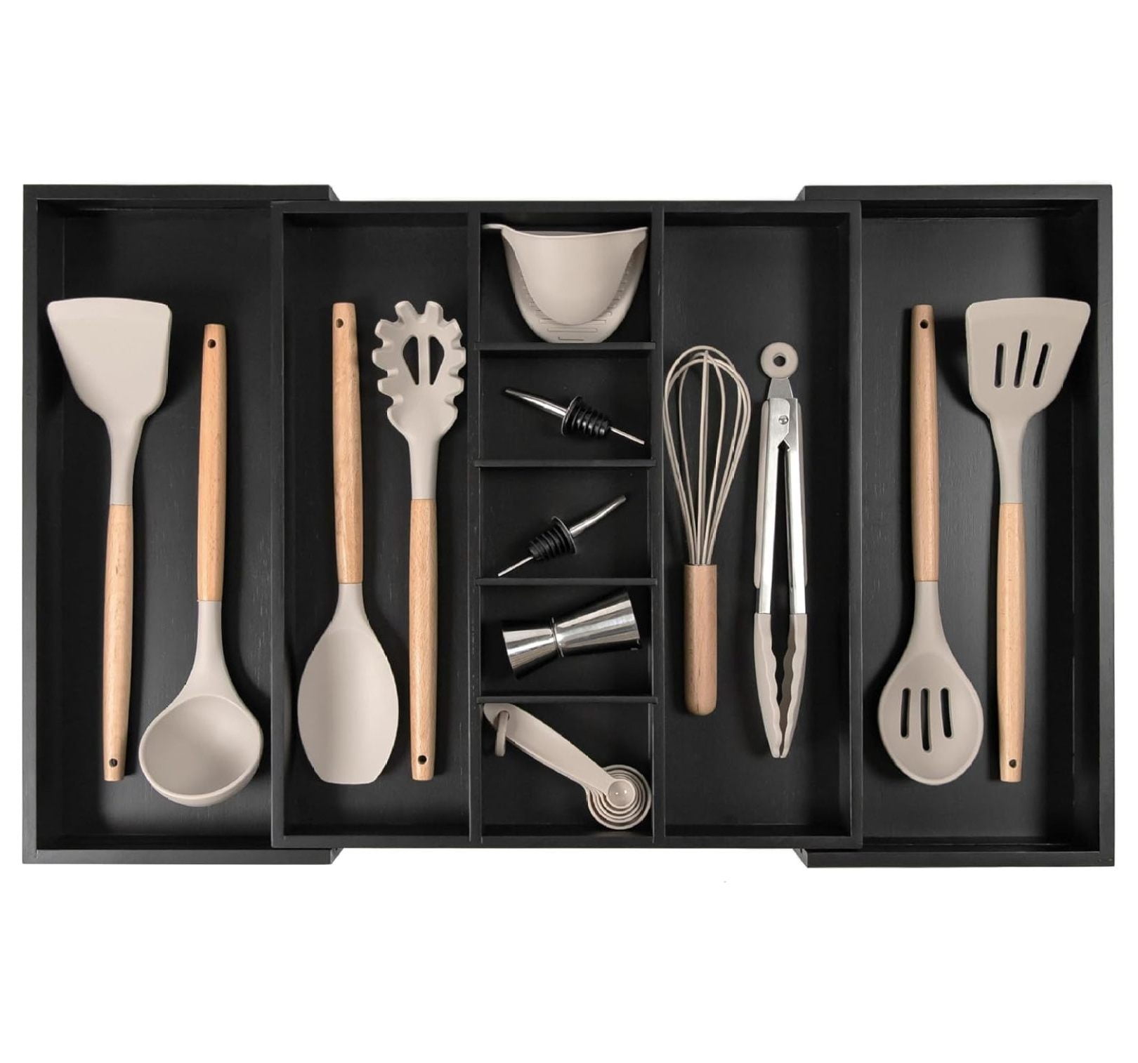 Adjustable Kitchen Drawer Organizer for Utensils and Junk, Food-Safe ...